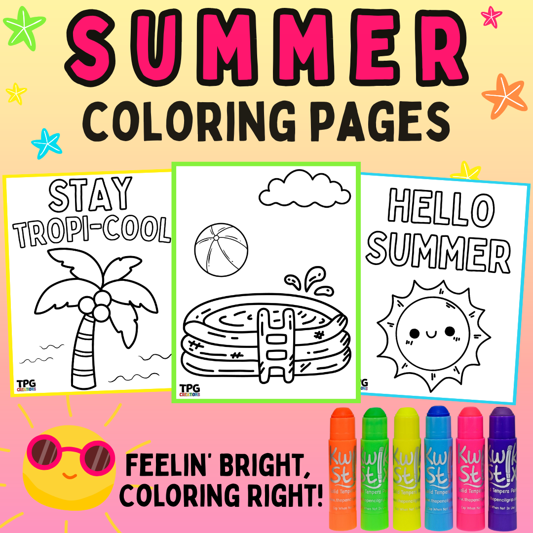 Color Me Summer! Free Coloring Pages for Creative Fun – TPG Creations ...