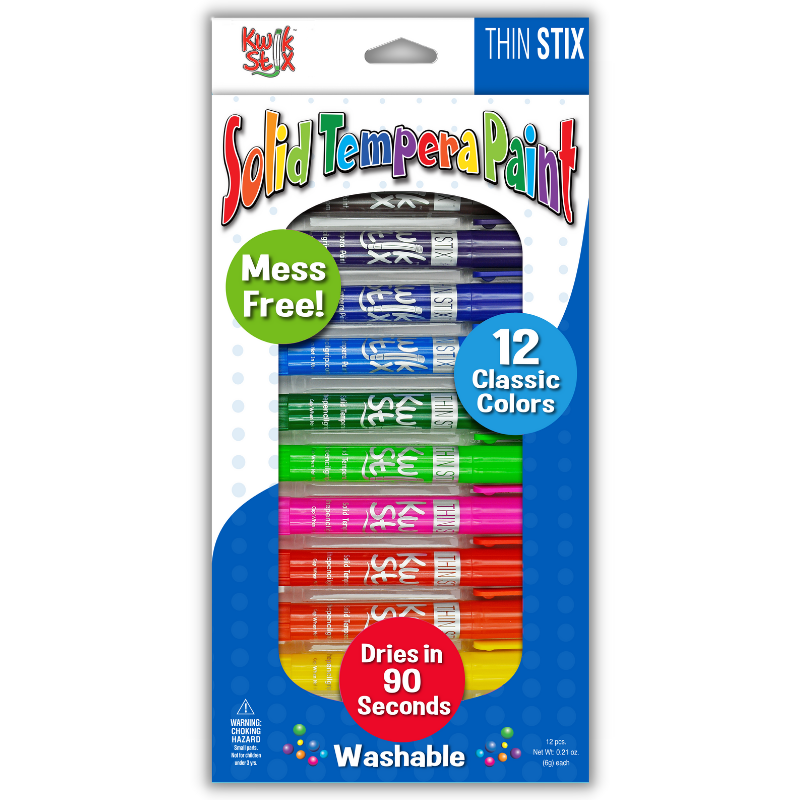 Thin Stix, Set of 12 - The Finer Detail Solid Tempera Paint Sticks ...